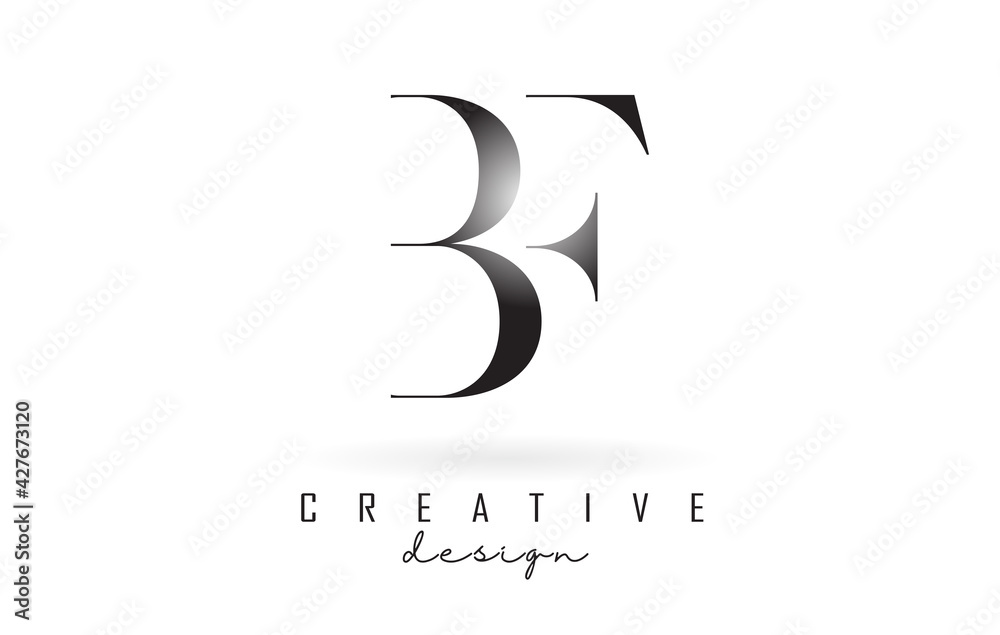 BF b f letter design logo logotype concept with serif font and elegant ...