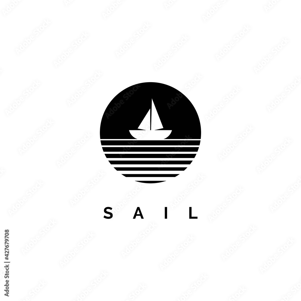 Sailing logo design illustration vector template Stock Vector | Adobe Stock
