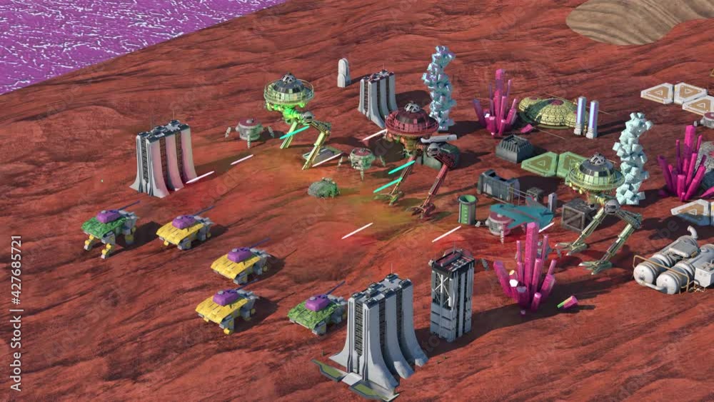 Fake Sci-Fi RPG loop video game gameplay. Battle with spaceships and ...