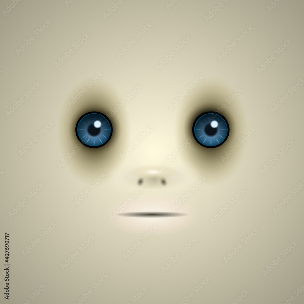A schematic Sad face with round eyes. Vector illustration Stock Vector ...