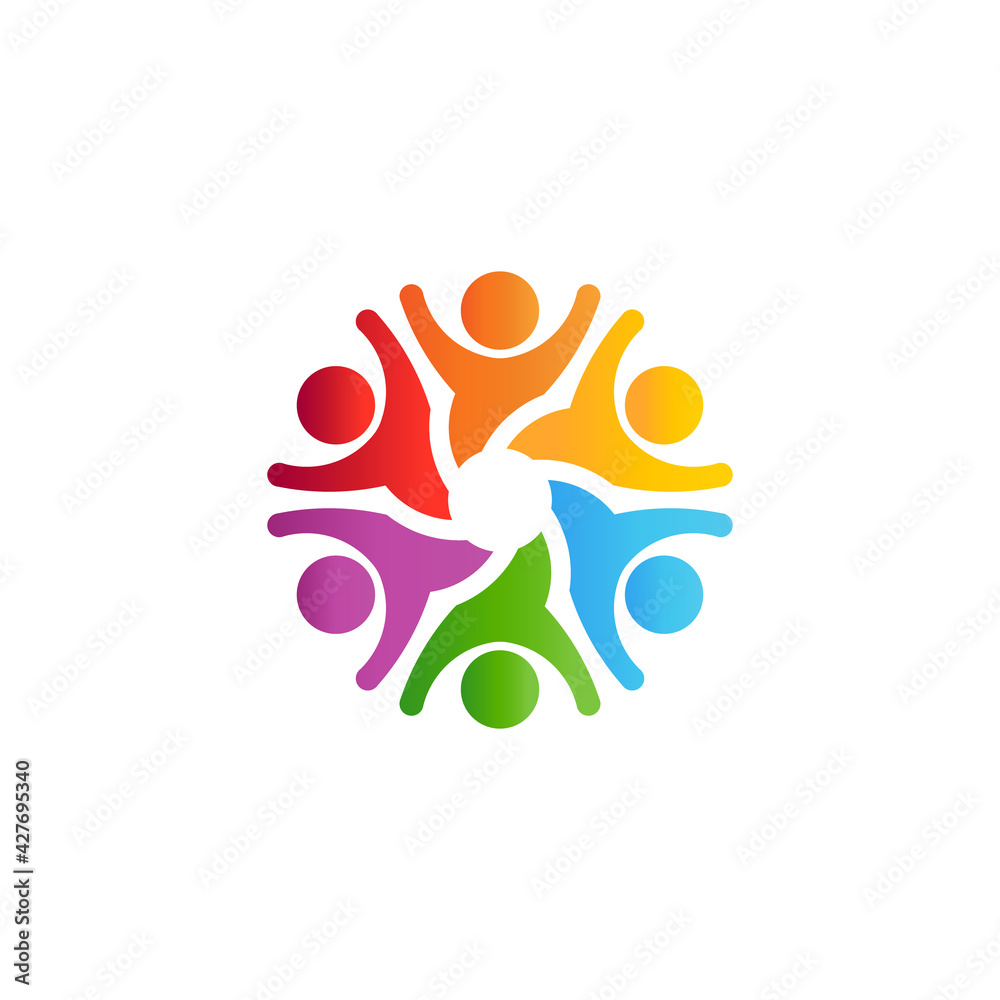 Party People excited. Celebration Group of People. Logo Stock Vector ...
