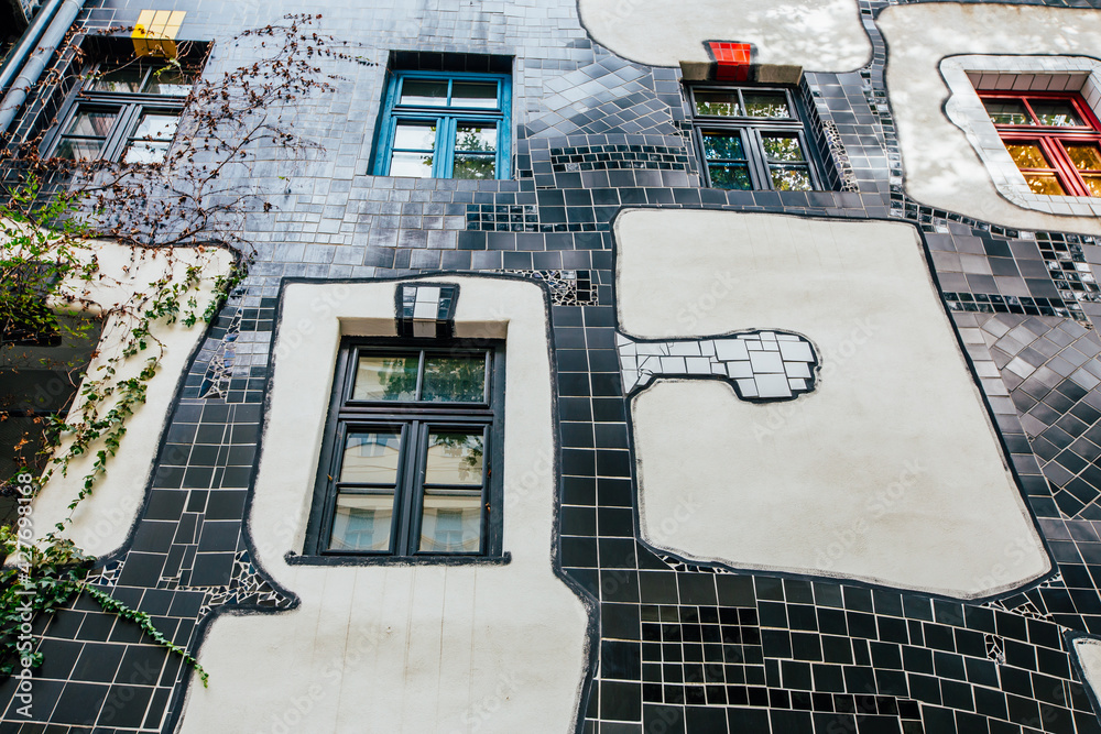 Vienna, Austria - 05.10.2019: Street-view of the postmodern ...