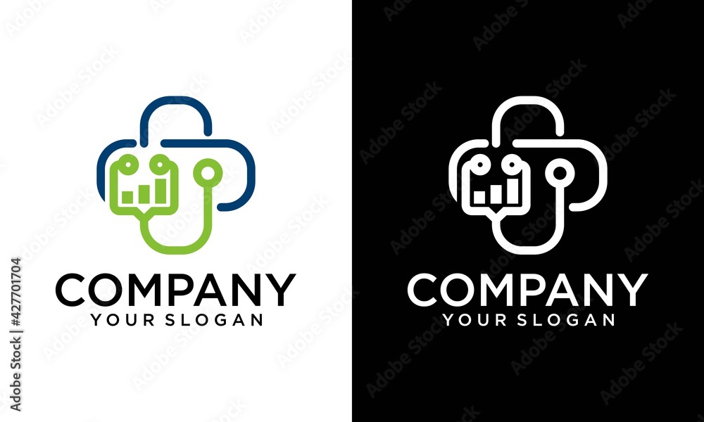 Medical access and insurance logo template, medical cross with up arrow ...