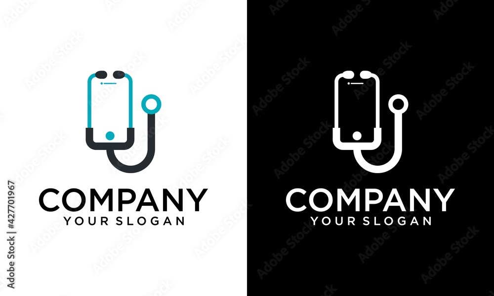 Online smart mobile doctor vector technology logo design template ...