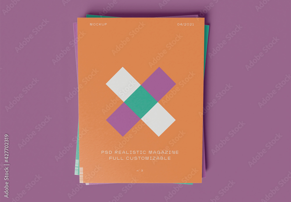 Stacked Magazines Mockup Stock Template | Adobe Stock