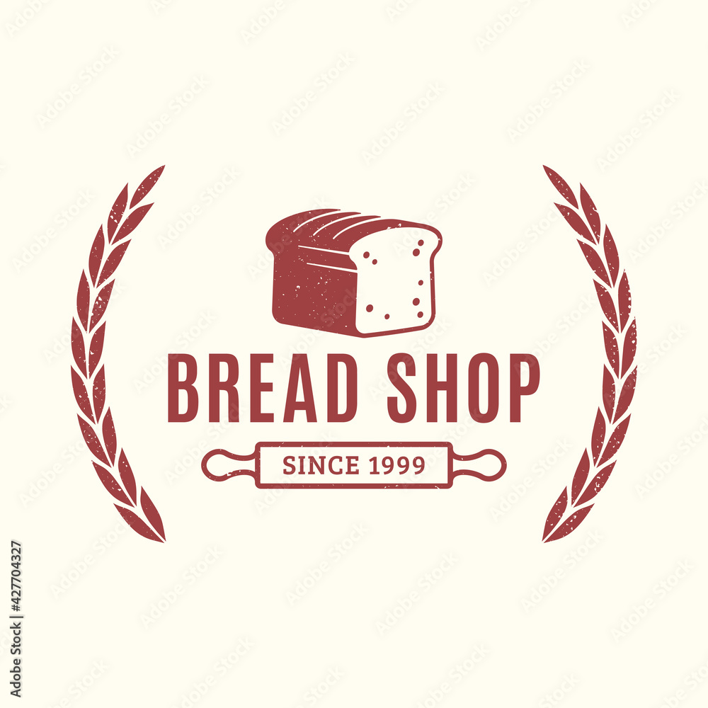 Bread logo for bakery on white background Stock Vector | Adobe Stock
