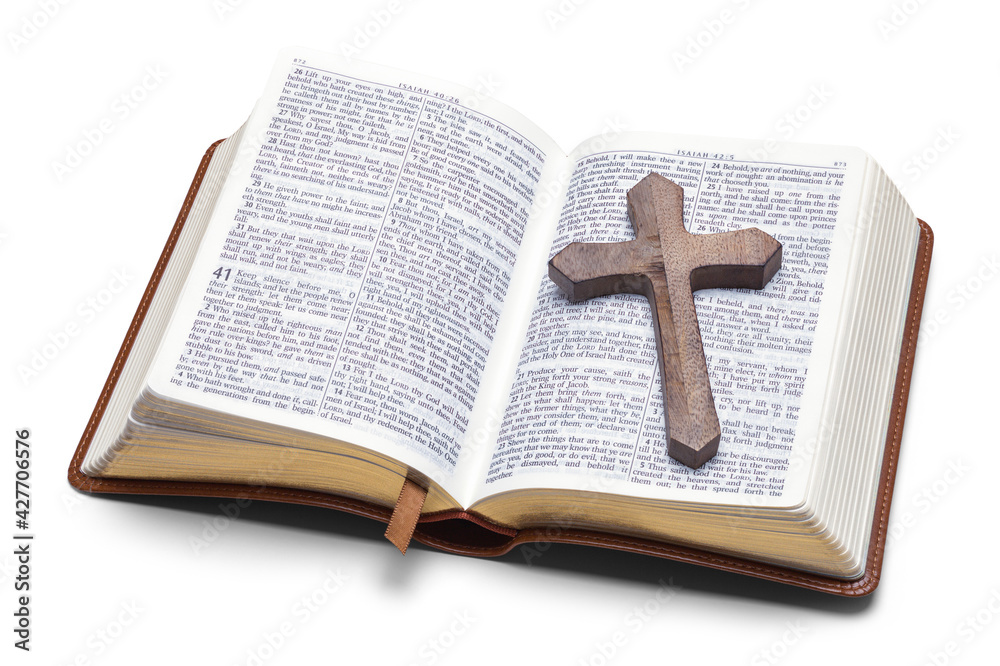 Open Bible With Cross