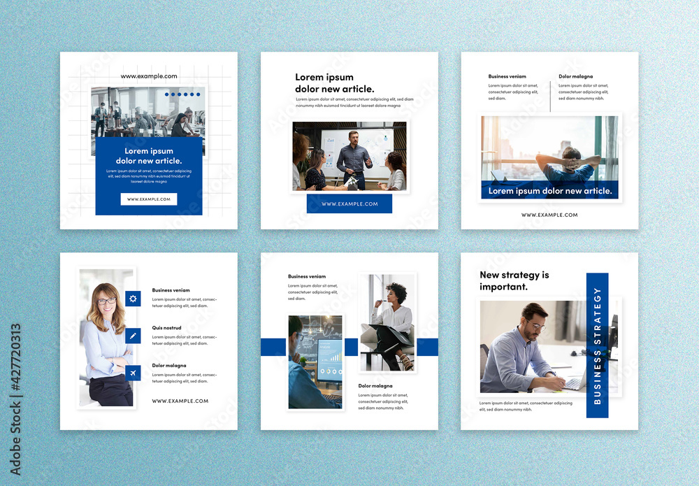 Blue Business Social Media Layouts Stock Template | Adobe Stock