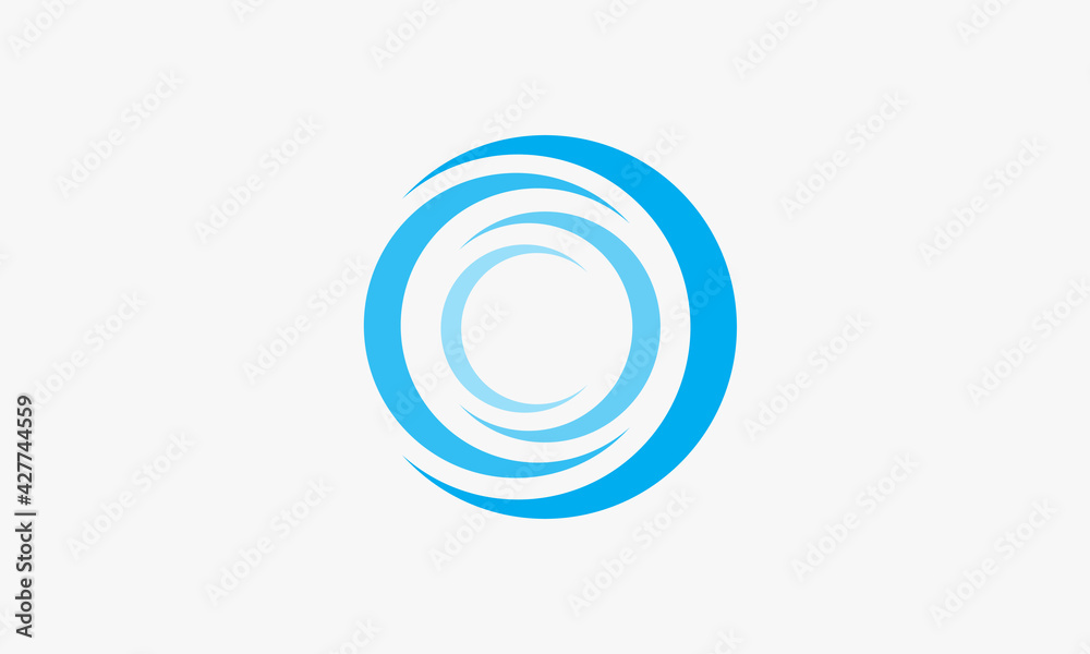 vortex logo design vector. blue color on white background. Stock Vector ...