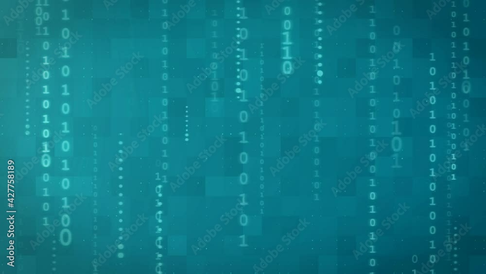 Binary program code matrix animated looped background. Falling numbers ...