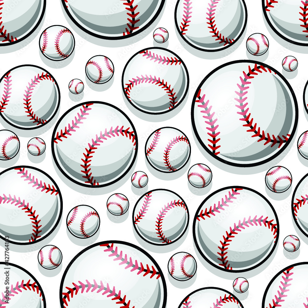 Baseball softball ball seamless pattern vector graphics. Ideal for ...
