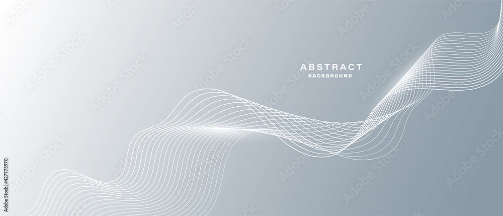 Gray and white abstract background with flowing particles. Stock Vector ...