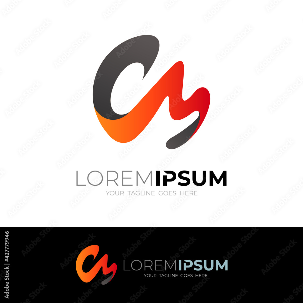 CM logo design vector, colorful design template Stock Vector | Adobe Stock
