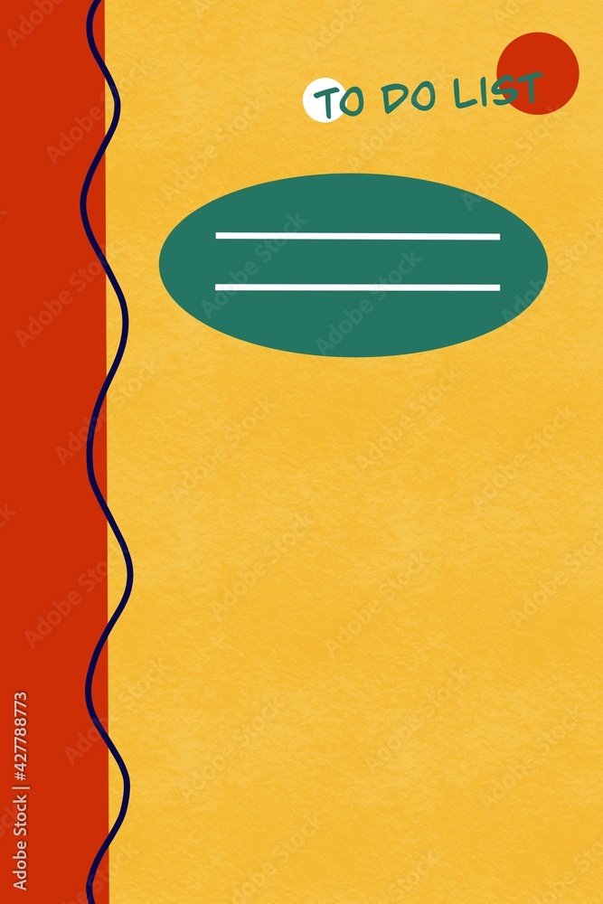 School book cover colorful , texture to do list on yellow background ...
