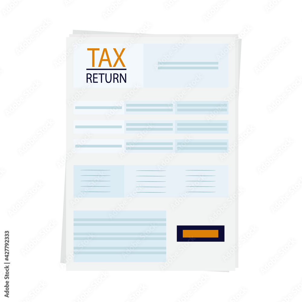 Tax return. Form, income statement. A completed and registered paper ...
