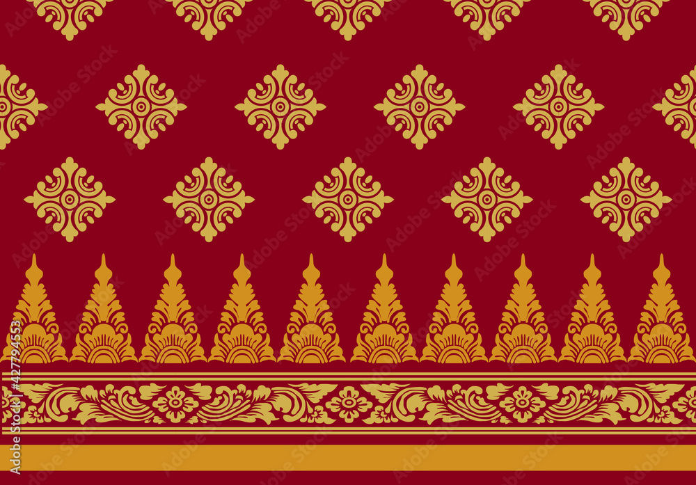 Indonesian geometric batik motifs with Balinese flower patterns ...