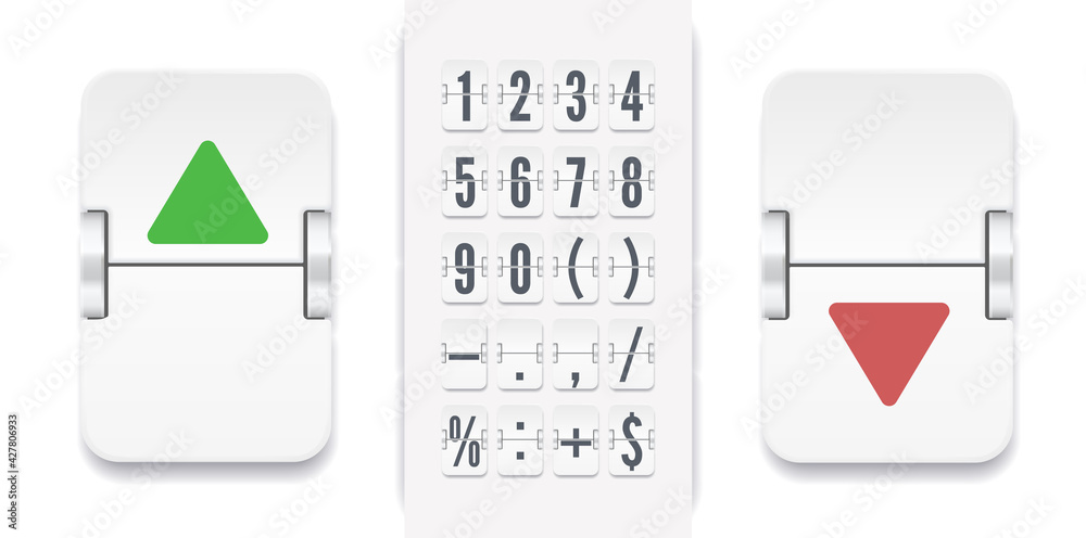 Retro Design Score Board Clock Template White Scoreboard Number Font
