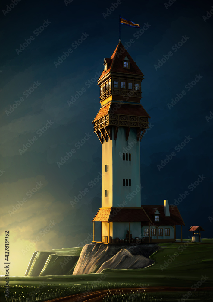 Medieval tower Stock Illustration | Adobe Stock