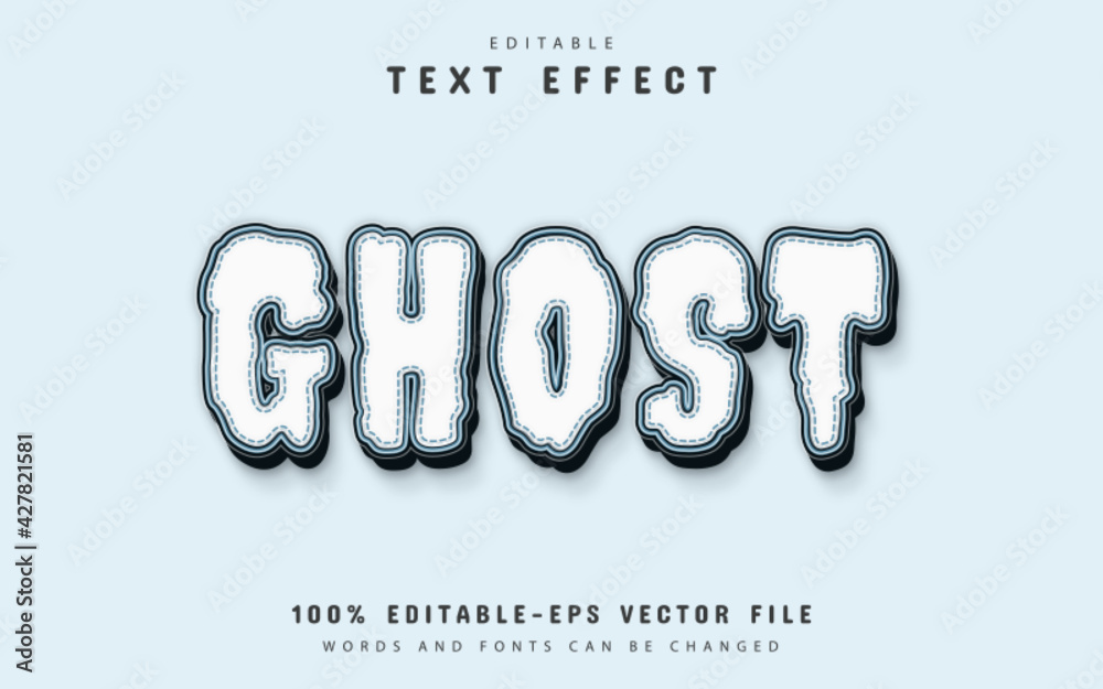 Ghost text effect editable Stock Vector | Adobe Stock