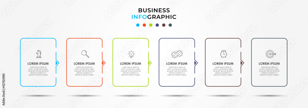 Vector Infographic design business template with icons and 6 options or ...