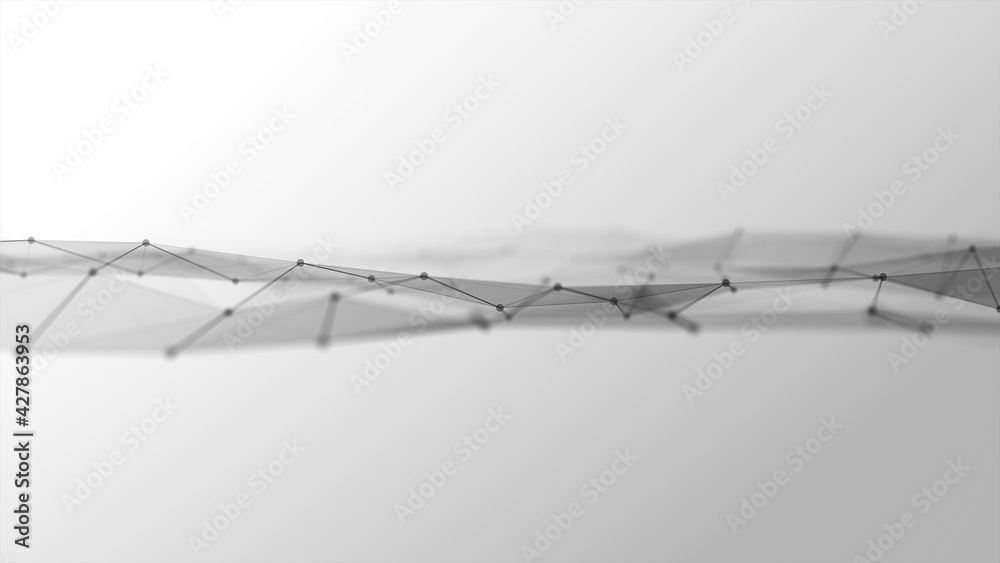 Stockillustratie Abstract Digital Data Plexus Technology Background/ 4k animation of an abstract ...