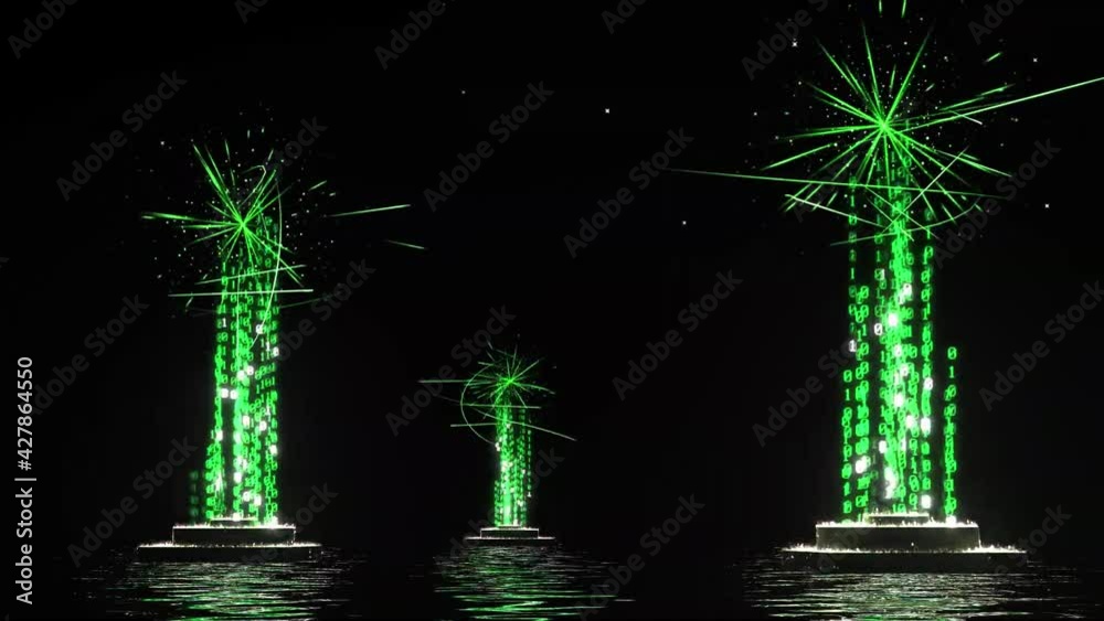 Vídeo do Stock: Computer generated screen saver animation of 3 pillars ...