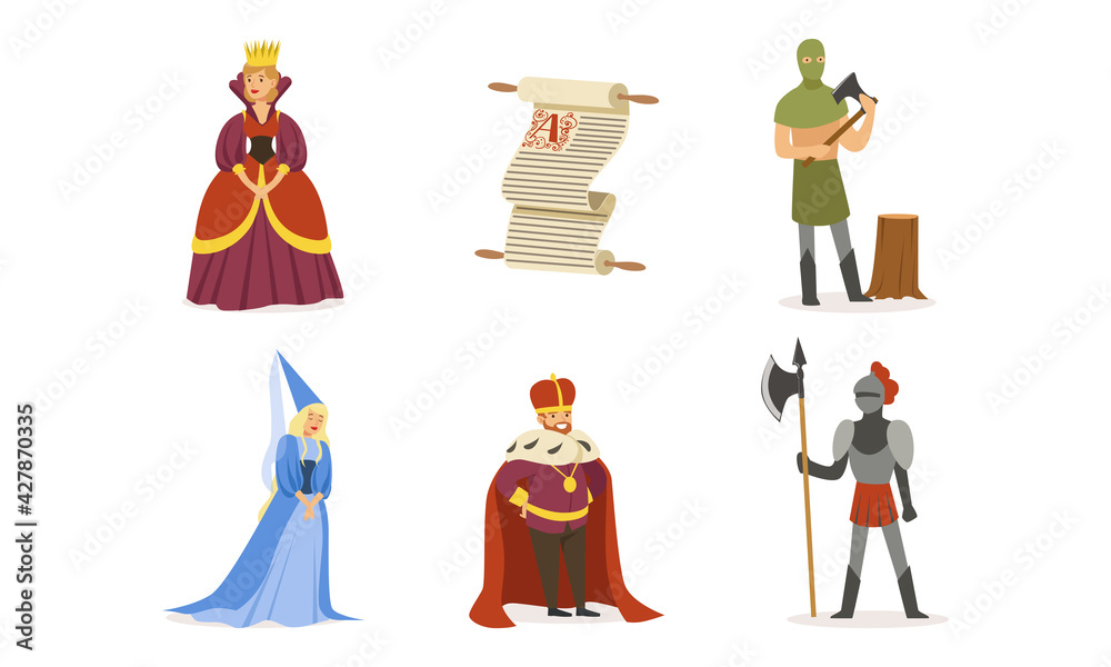 Medieval European Kingdom Set, Middle Ages or Fairy Tale Characters ...