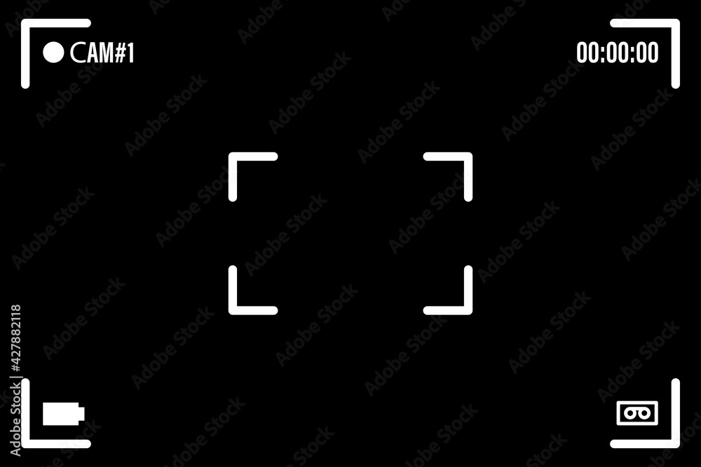 Camera focusing screen. Vector illustration. Camera screen for ...