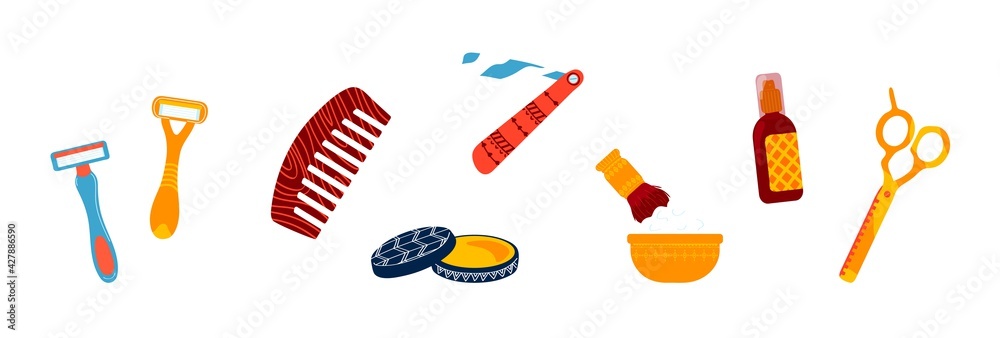 Hairdressing tools, set for hairdresser, beauty salon, hair care ...