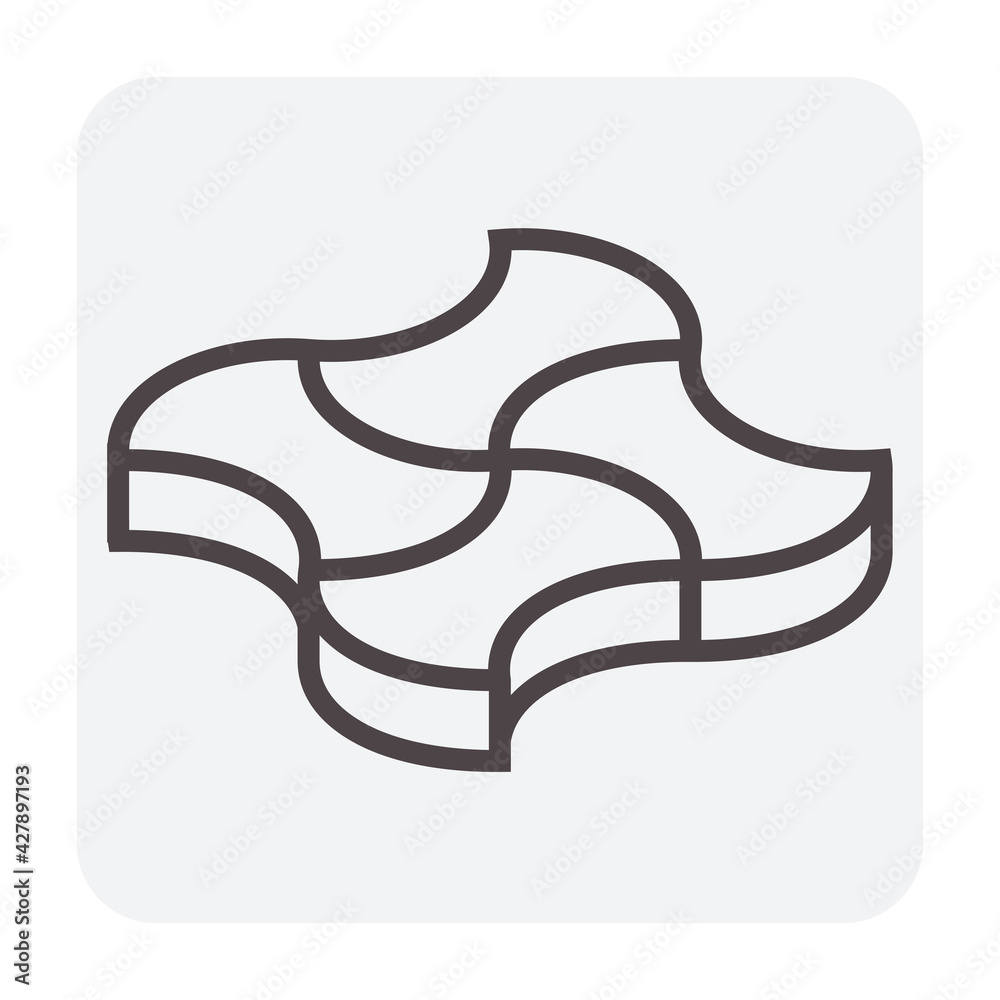 Vecteur Stock Concrete paver block pavement floor or brick vector icon ...