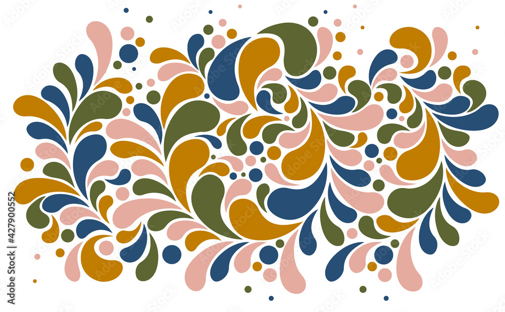 curly background of drops. Abstract swirl background template design ...