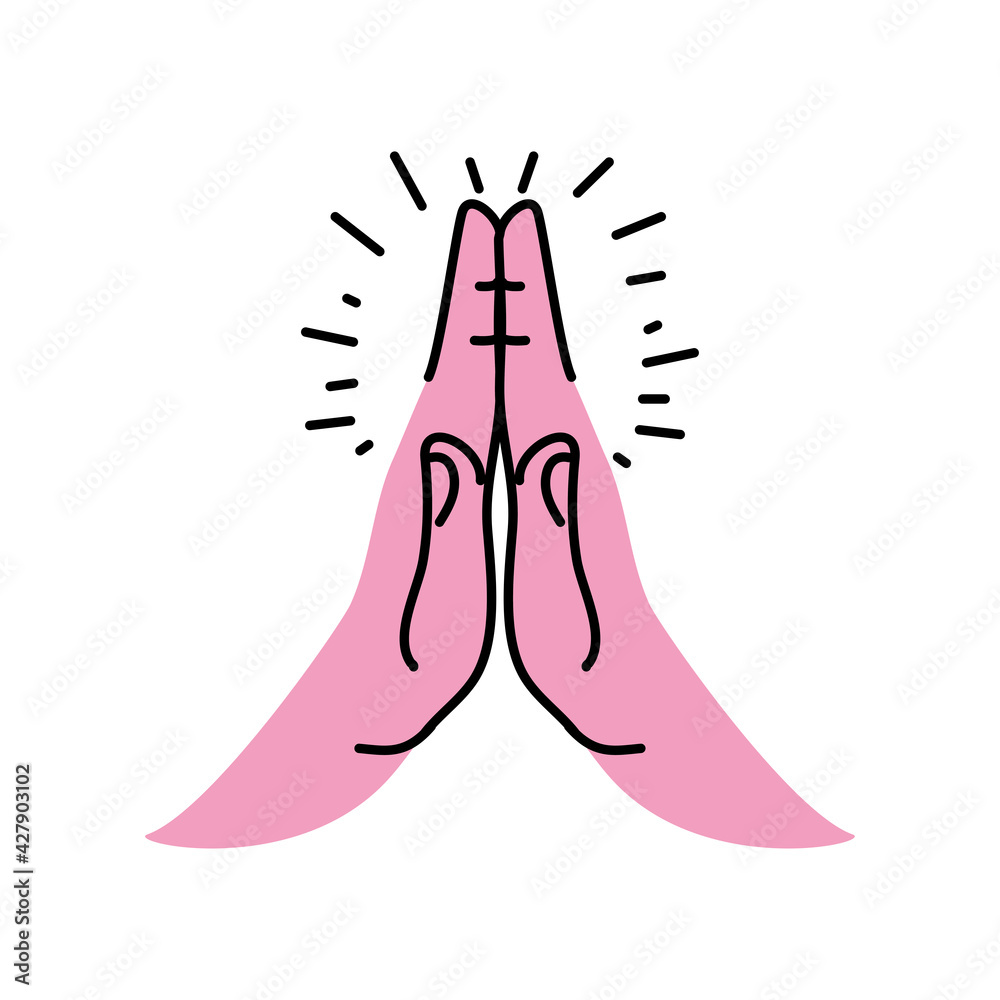 praying hands doodle Stock Vector | Adobe Stock