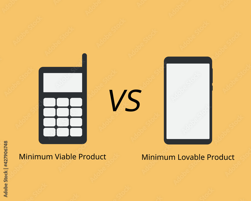 Minimum Viable Product Mlp Vs Minimum Lovable Product Mlp Vector Stock Vector Adobe Stock
