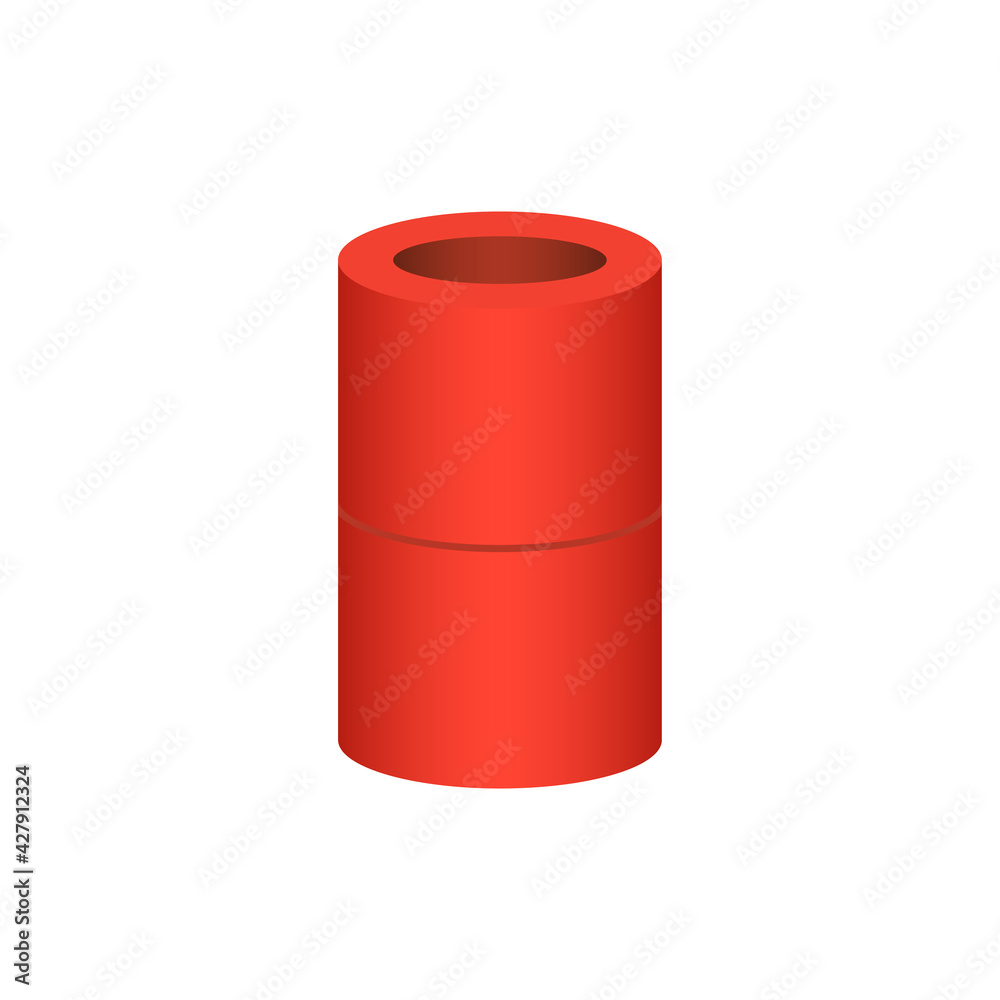 PVC plastic pipe fittings or coupling vector design isolated on white ...