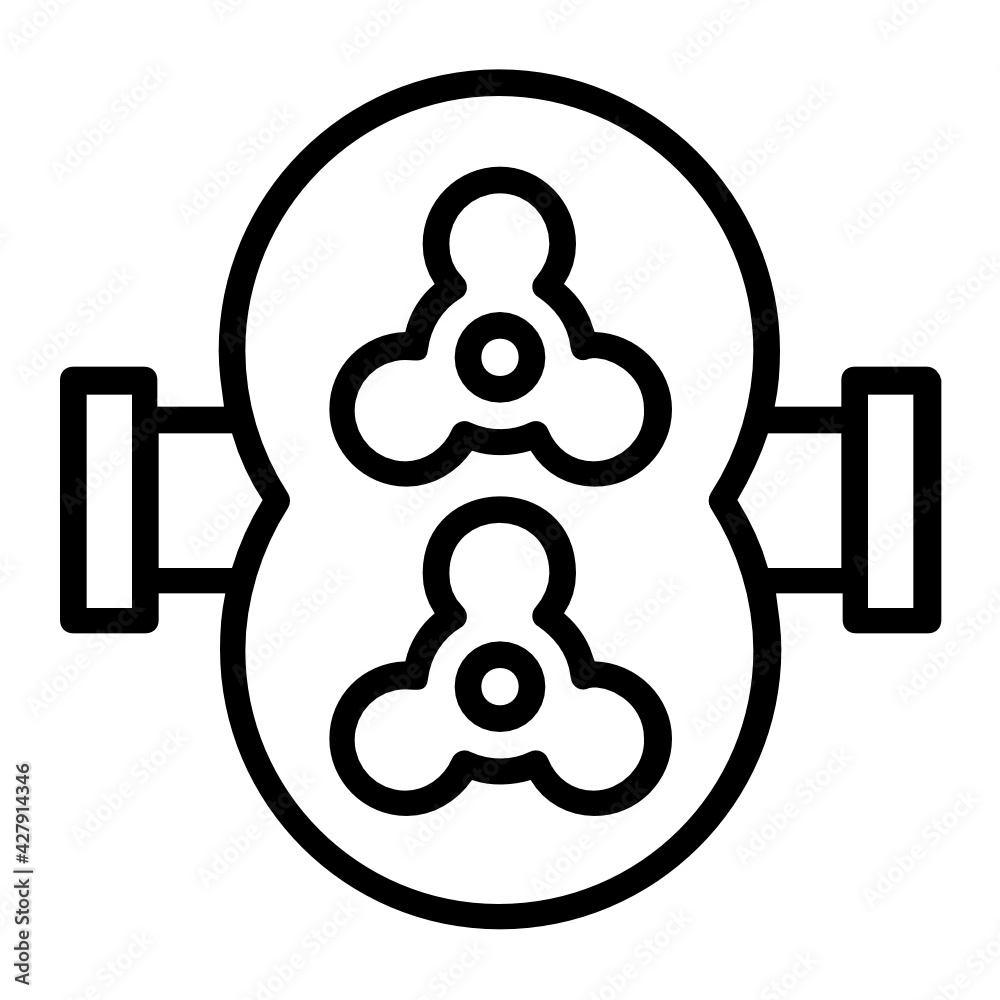 Lobe pump Concept, Rotary internals Vector Icon Design, fluid and ...