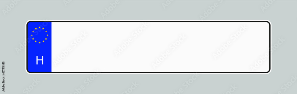 The license plate of Hungary. Vehicle registration plates frame vector ...