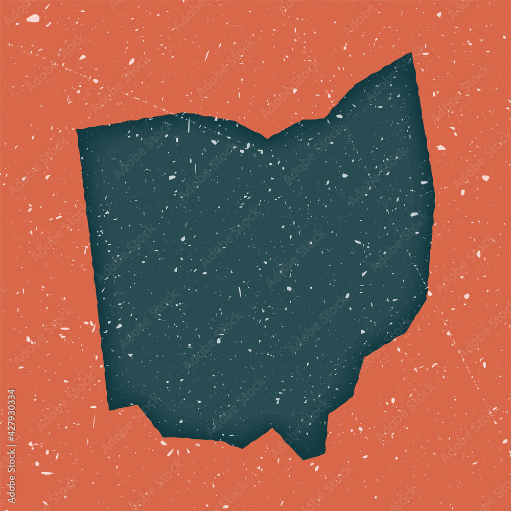 Ohio vintage map. Grunge map of the us state with distressed texture ...