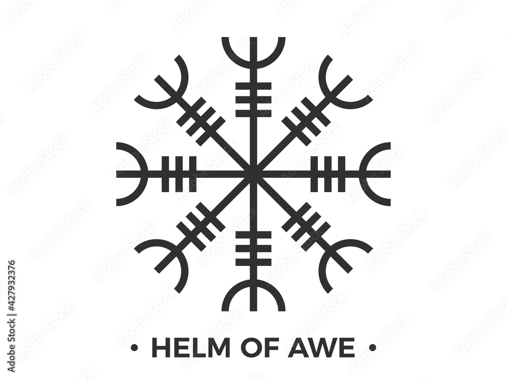 Helm of Awe or Helm of Terror. Norse mythology. Icelandic magical stave ...