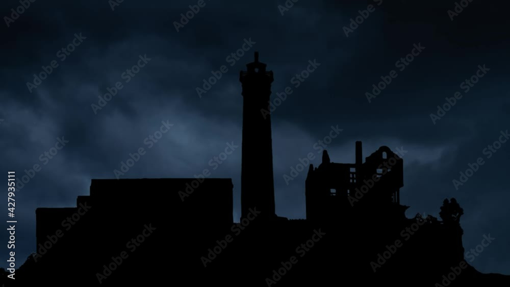 Vidéo Stock Lightning and Thunderstorm flash over Alcatraz Island ...