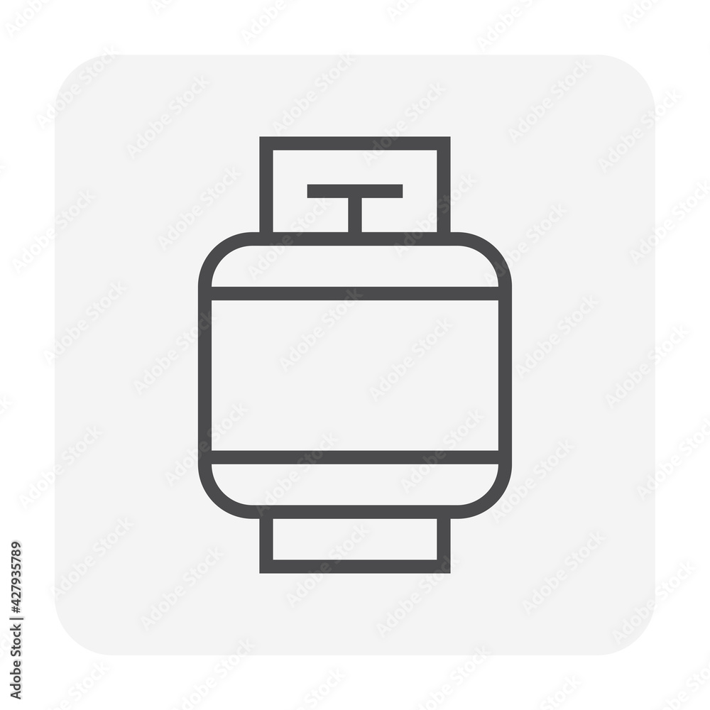 LPG gas tank, gas cylinder vector icon. Also called bottle, canister ...