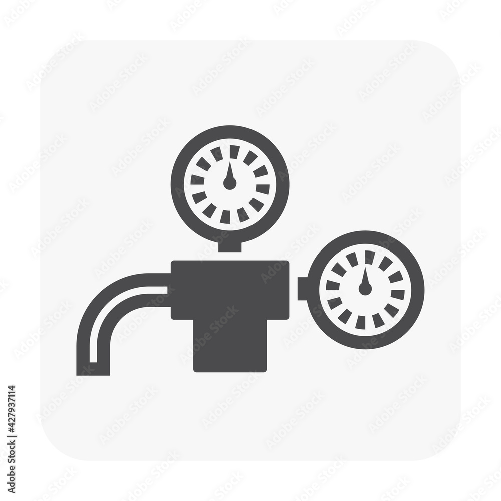 Gas cylinder and welding equipment vector icon. Consist of tank bottle ...