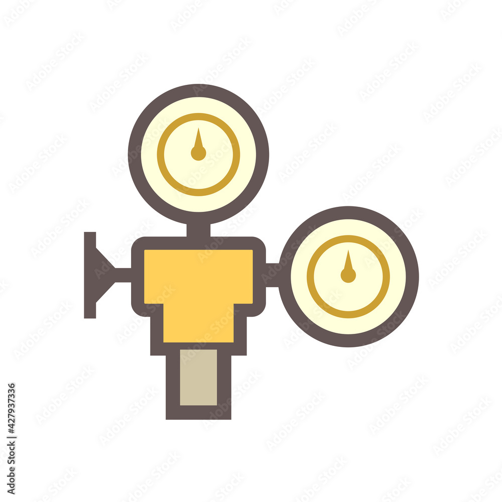 Gas cylinder and welding equipment vector icon. Consist of tank bottle ...