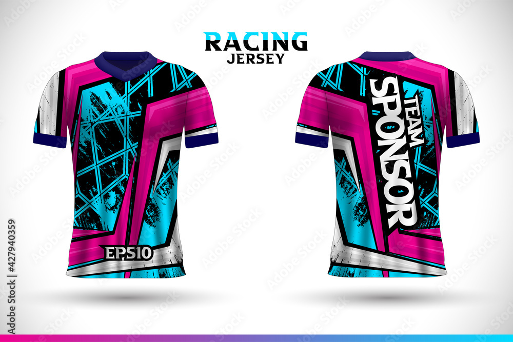 Sports racing jersey design. Front back t-shirt design. Templates for ...