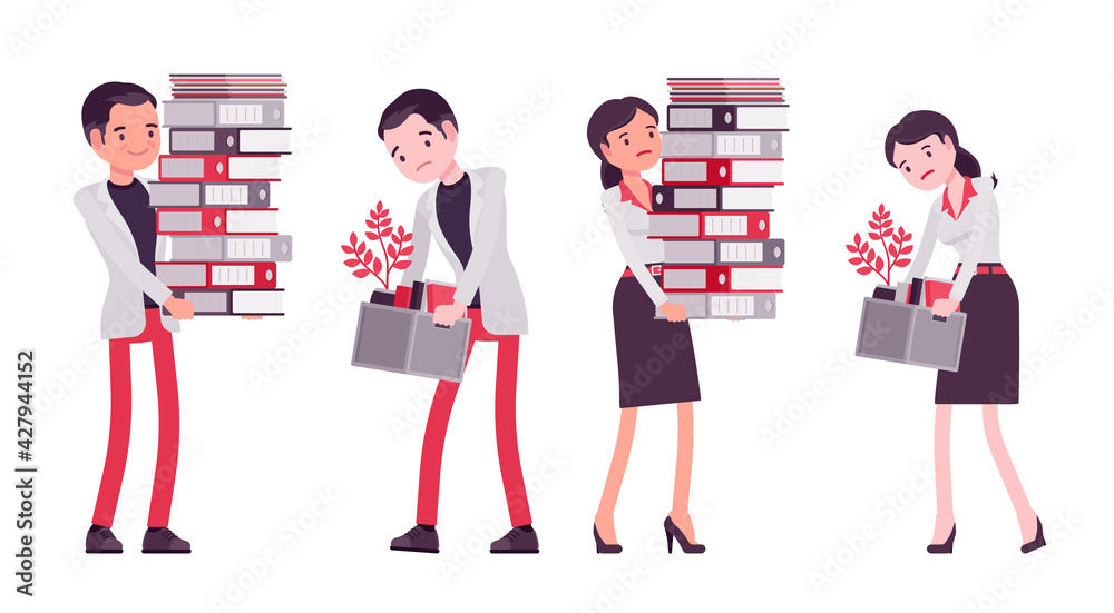 Smart businessman, businesswoman, business manager overload with ...