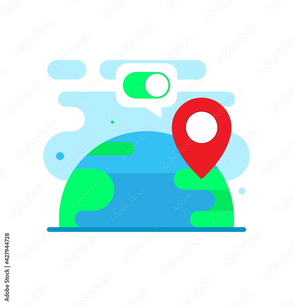 turn on or enable location permission concept illustration flat design ...