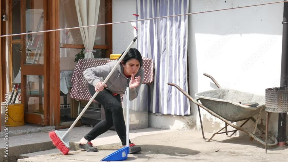accidents while cleaning domestic house where a caucasian girl falls ...