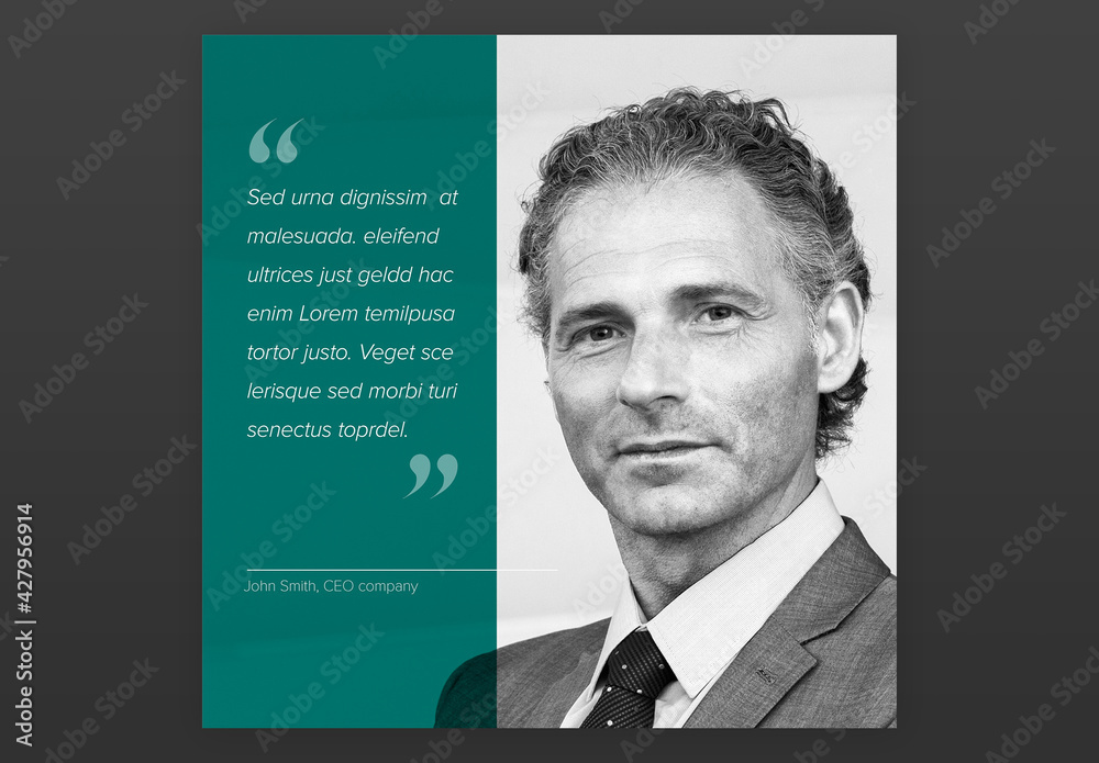 Profile Photo with a Quote Template Stock Template | Adobe Stock