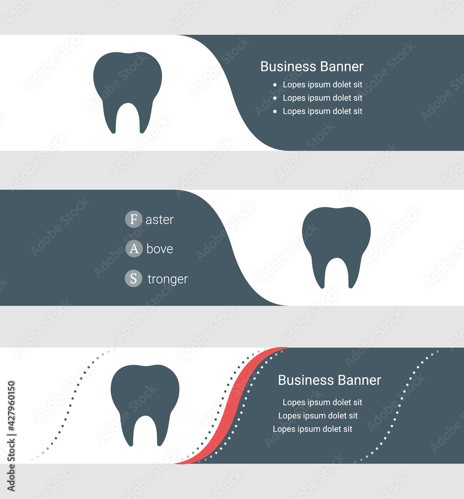 Set of blue grey banner, horizontal business banner templates. Banners ...