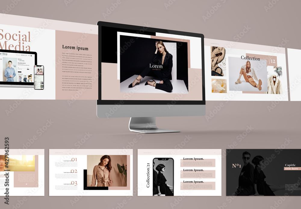 Fashion Style Minimal Presentation Layout Stock Template | Adobe Stock
