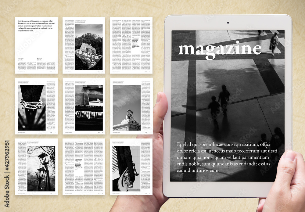 Photographic Digital Magazine with Style Stock Template | Adobe Stock
